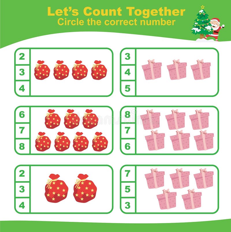 Christmas Worksheet for Children. Educational Printable Math Worksheet ...