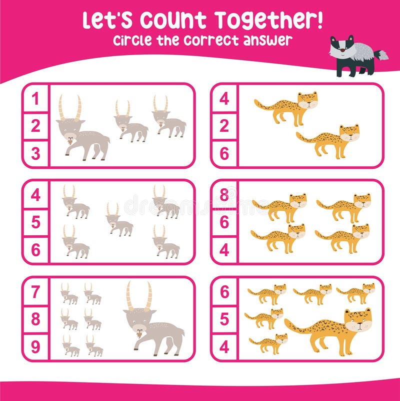 Let’s Counting the Goats and Jaguars Together and Circle the Number on ...