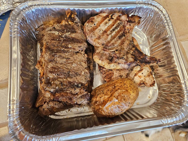 Let s Eat! Barbequed Meat! stock image. Image of meat - 286727319