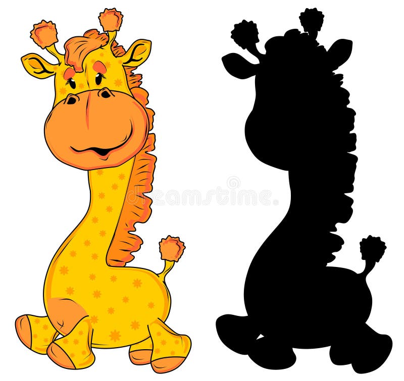 Yellow giraffe cartoon stock illustration. Illustration of design ...