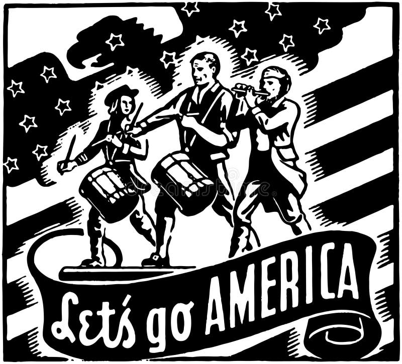 Let s Go America stock vector. Illustration of drumming - 42096659