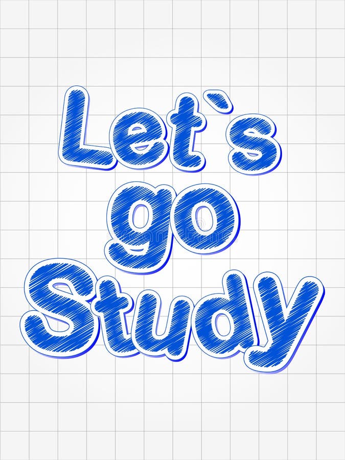 Let S Go Study in Blue Over Squared Sheet Stock Illustration ...