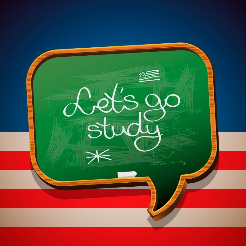 Let S Go Study - Handwritten on Blackboard Stock Vector - Illustration ...