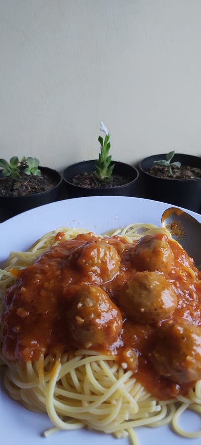 Let S Have Spaghetti for Lunch Stock Photo - Image of cuisine, produce ...