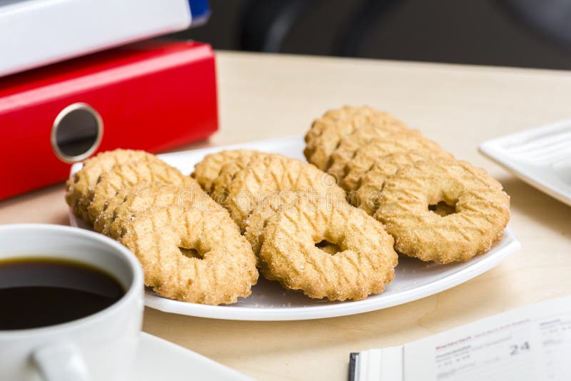 A Break at Work - Time for Something Sweet. Stock Image - Image of food ...