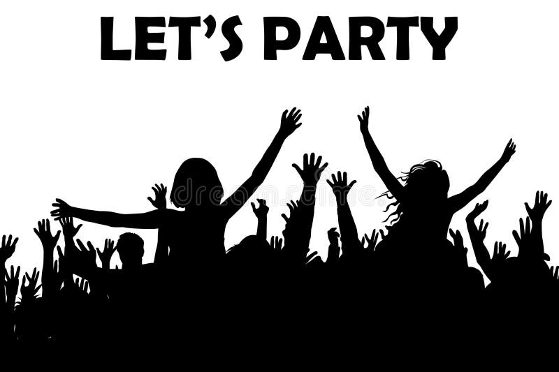 Let S Party Concept with Silhouettes of People Stock Vector ...
