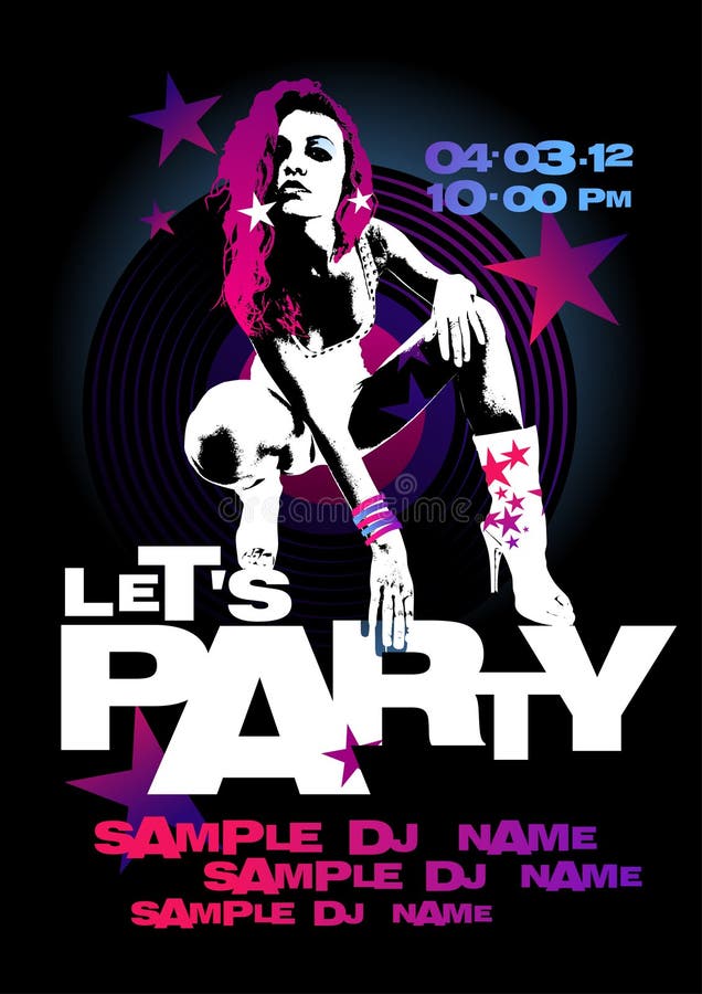 Let`s Party Design Template. Stock Vector - Illustration of beautiful ...