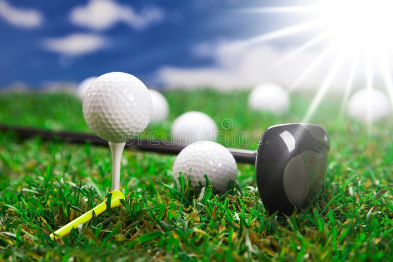 Let s play a golf! stock image. Image of club, ball, detail - 27731223