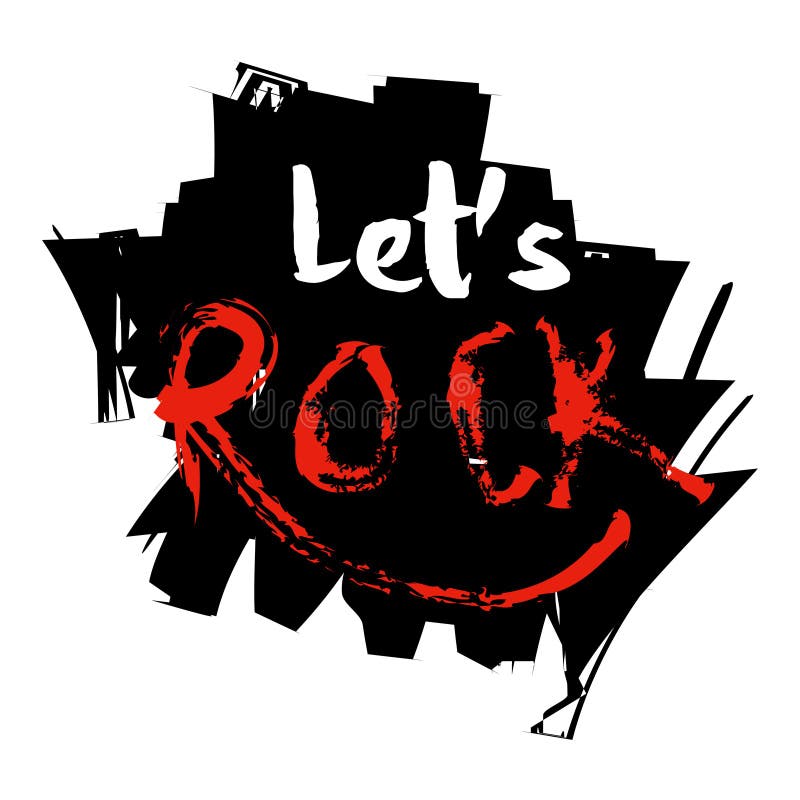 Let`s Rock Typographic Design. Stock Illustration - Illustration of ...