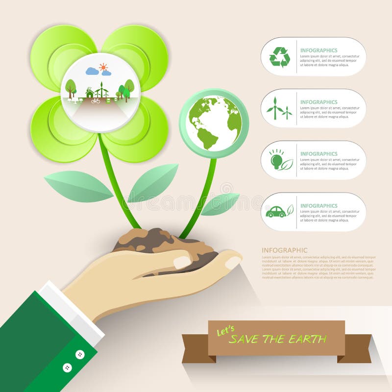 Let S Save the Earth, Ecology Concept Infographics Stock Vector ...