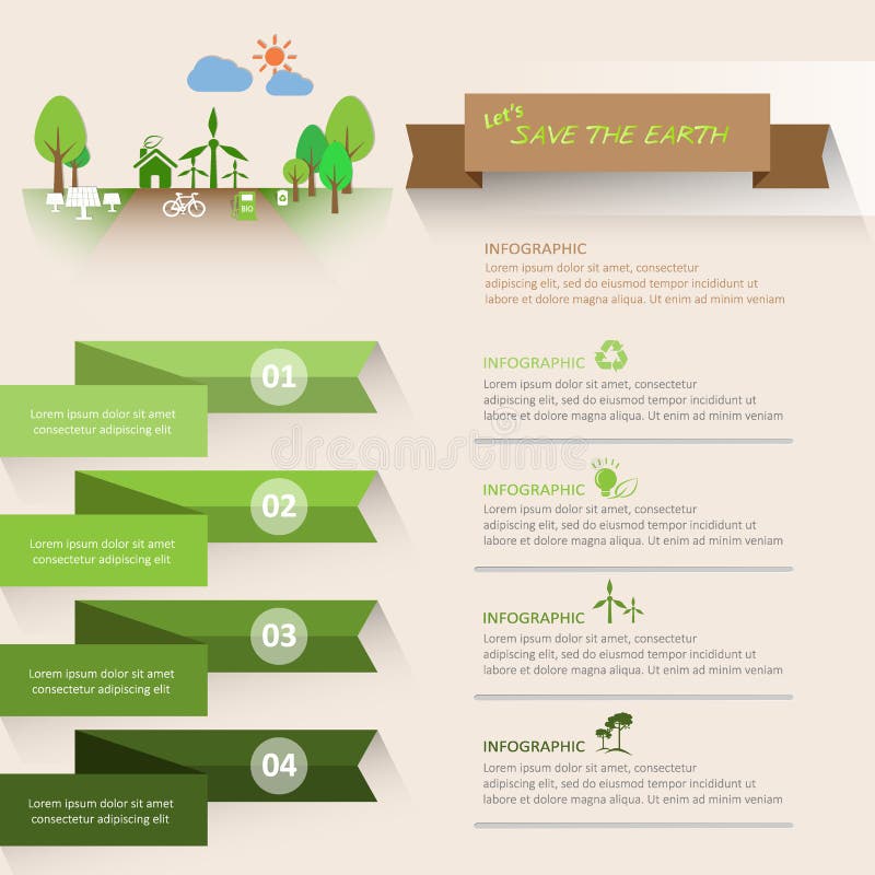 Let S Save the Earth, Ecology Concept Infographics Stock Vector ...