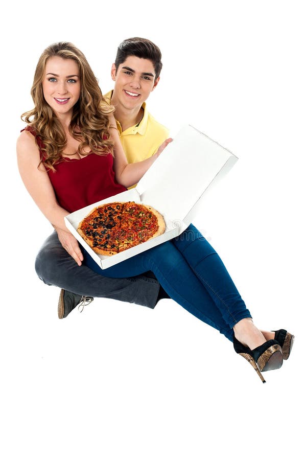 Let S Share the Yummy Pizza Stock Image - Image of caucasian, love ...