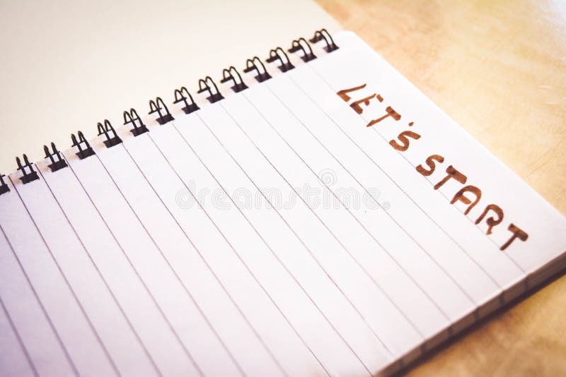 Let`s Start Written on Note Book Stock Image - Image of fashioned, open ...