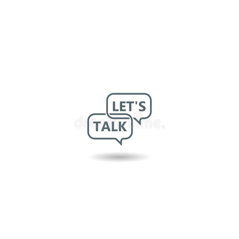 Let S Talk Icon with Shadow Stock Illustration - Illustration of bubble ...