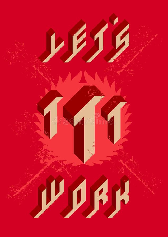 Let S Work - Original Business Poster Calling To Action. Vector Stock ...
