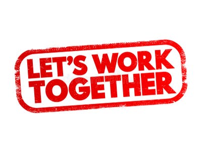 Let S Work Together Text Stamp, Concept Background Stock Illustration ...