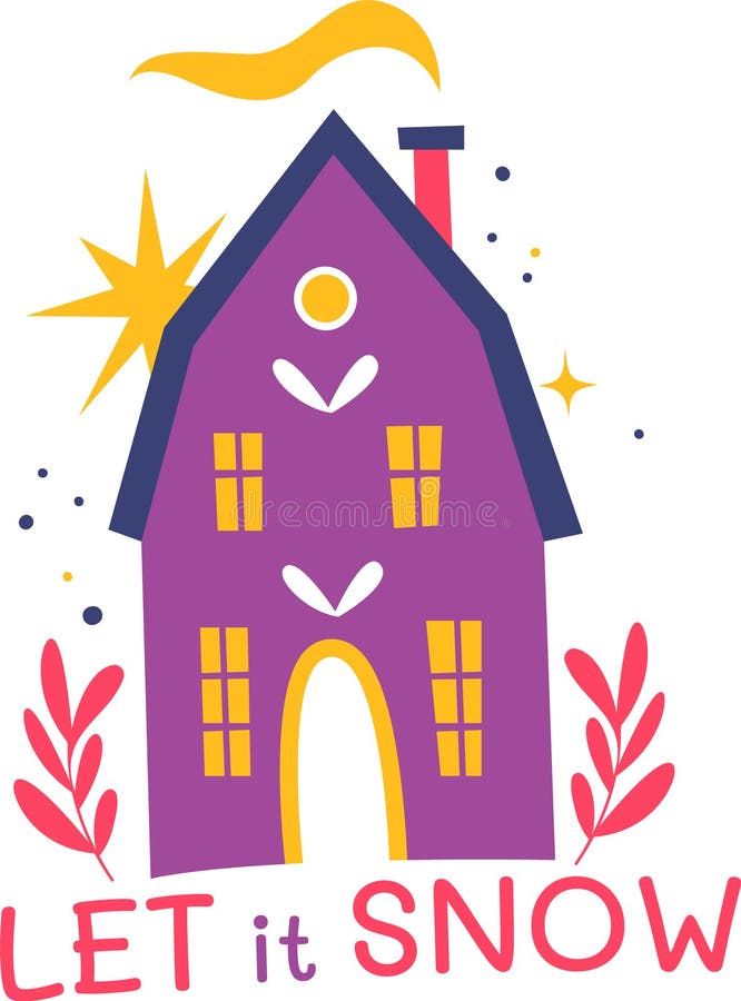 Let it Snow Christmas Sticker Stock Vector - Illustration of element ...