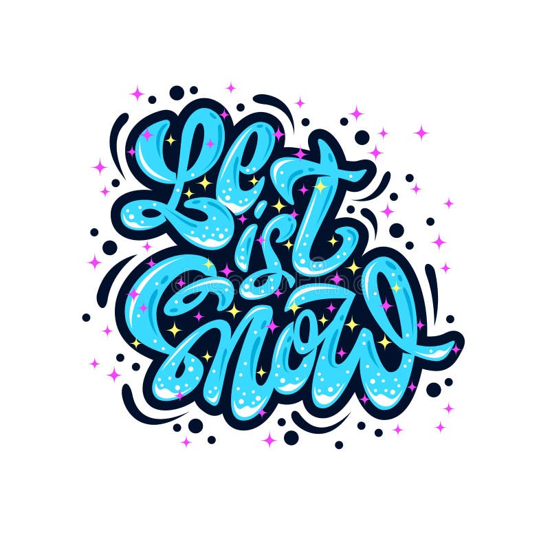 Let it Snow. Handwritten Lettering. Vector Illustration. Stock Vector ...