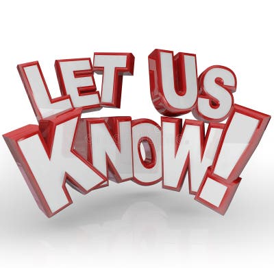 Let Us Know Words Feedback Input Comments Stock Illustration ...