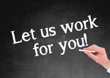 Let us work for you stock image. Image of closeup, people - 54054863