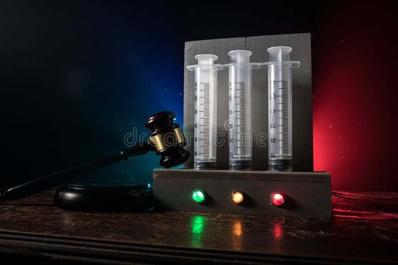 Prisoner Handcuffed To Death by Lethal Injection, Vial with Sodium ...