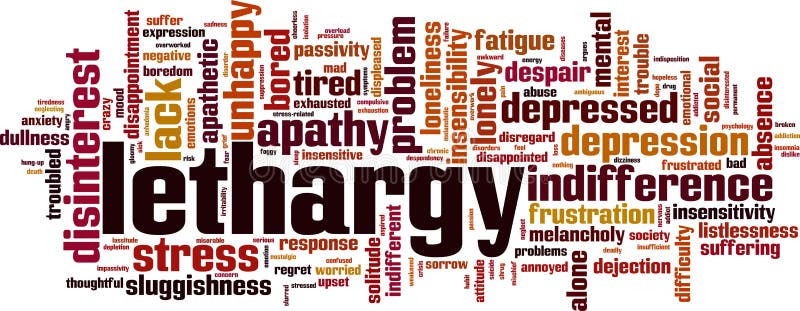 Lethargy word cloud stock vector. Illustration of fatigue - 190193475