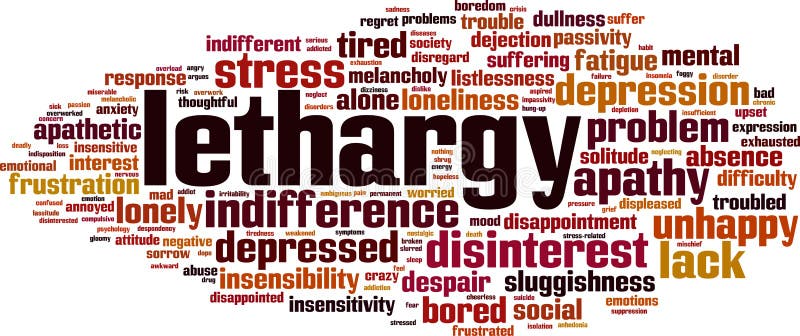 Lethargy word cloud stock vector. Illustration of dizziness - 218454159