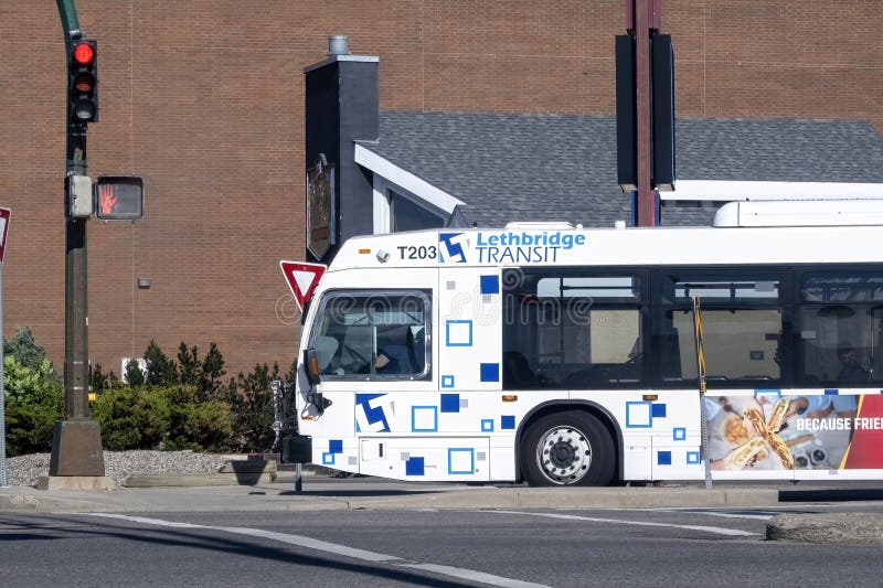 A Front View of a Lethbridge Transit Bus Editorial Photo - Image of ...