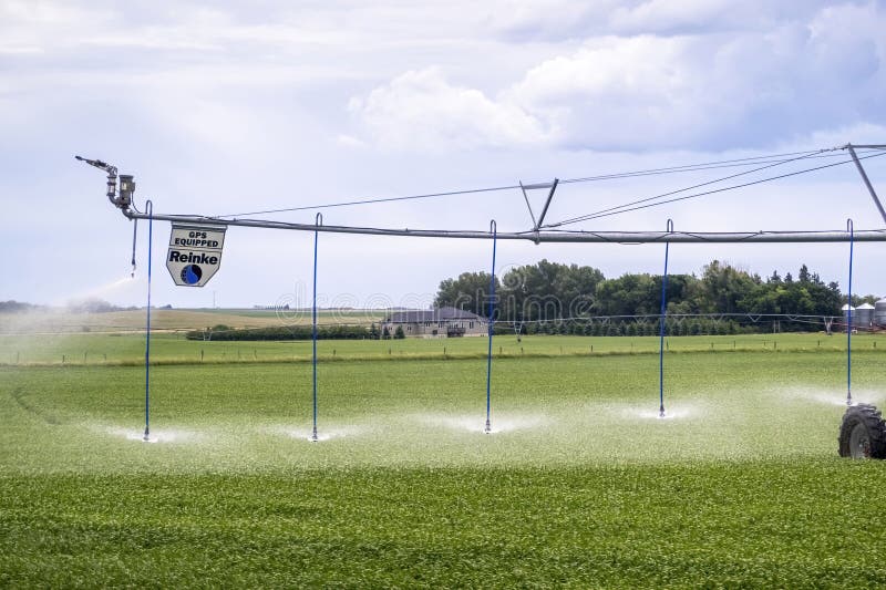 A Spray Water Irrigation System at an Agriculture Facility Farm in ...