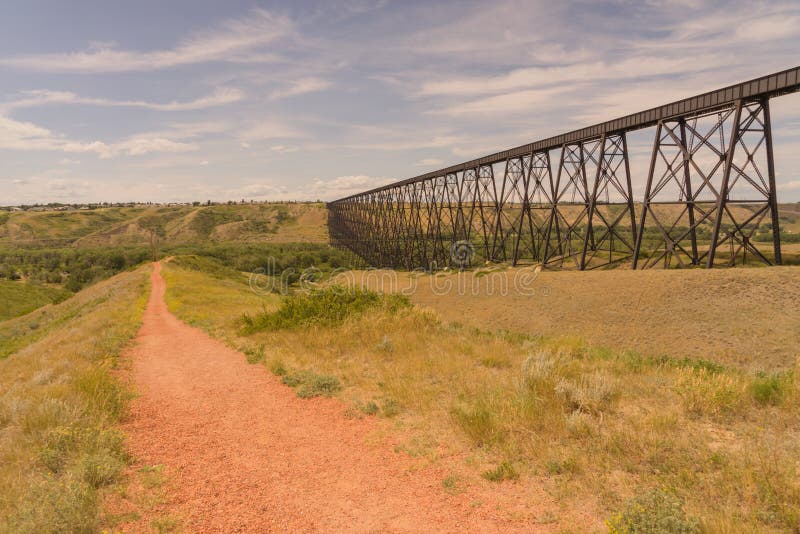 Lethbridge High Level Bridge Stock Photo - Image of bridge, metal ...