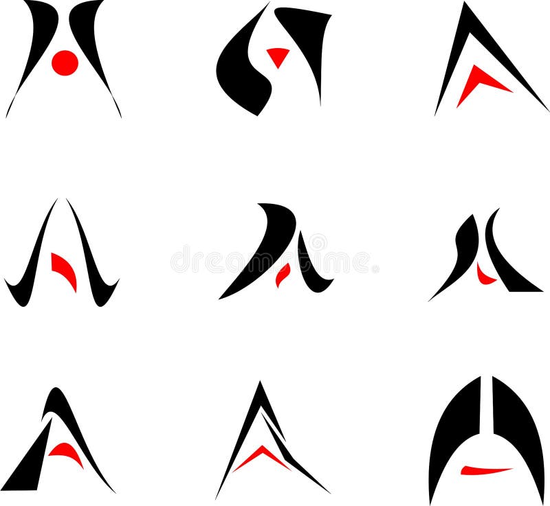 Letra Abstracta Un Logotipo Ilustración del Vector - Ilustración de ...