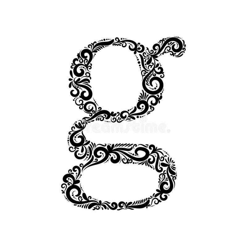Letra adornada Y ilustración del vector. Ilustración de floral - 125770413