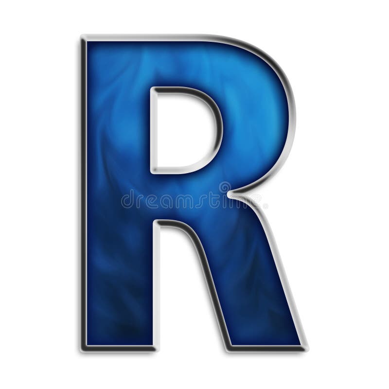 Letra Aislada R En Azul Tribal Stock de ilustración - Ilustración de ...