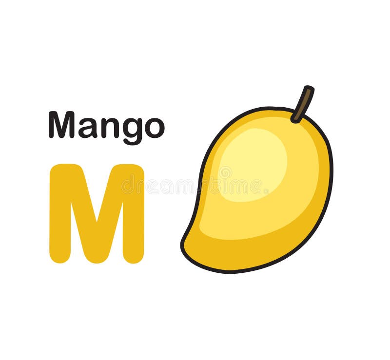 Palabra M Del Alfabeto M Para El Mango Ilustración del Vector ...