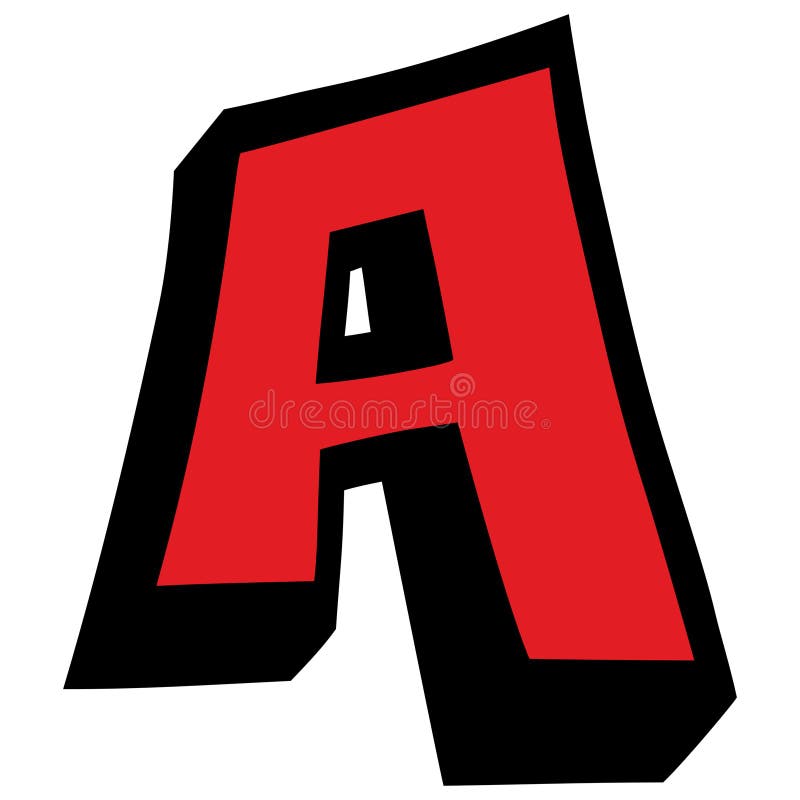 Letra a Alphabet Cartoon Red Font Illustration Vector Ilustración del ...