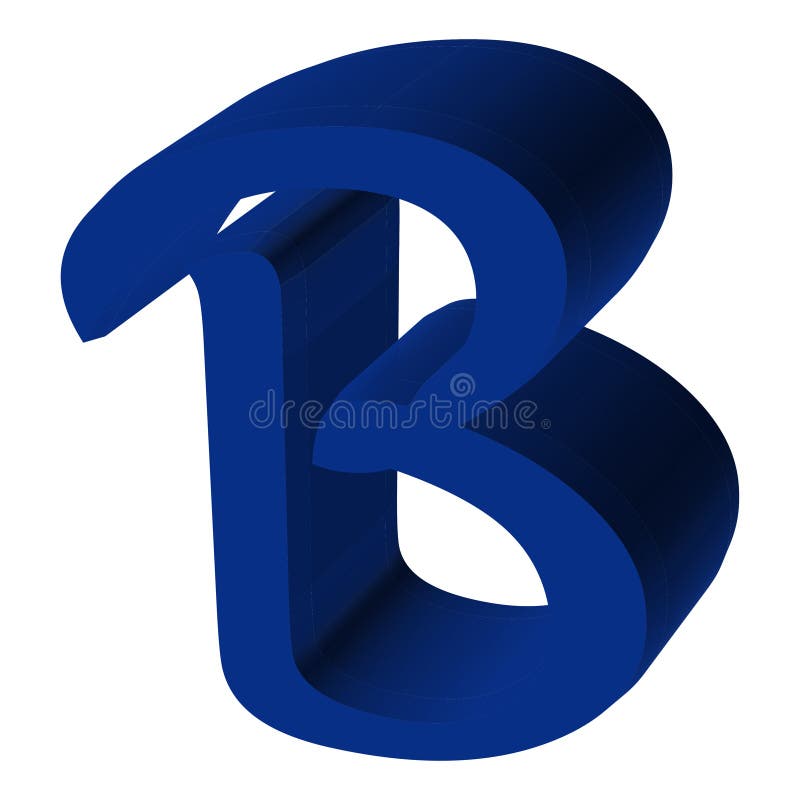 Letra Alphaus B - 3D Con Sombreado Azul - Archivo Vectorial Ilustración ...