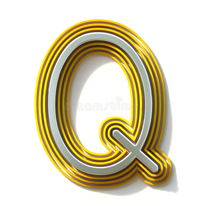 Letra Amarilla De La Fuente Q 3D Stock de ilustración - Ilustración de ...