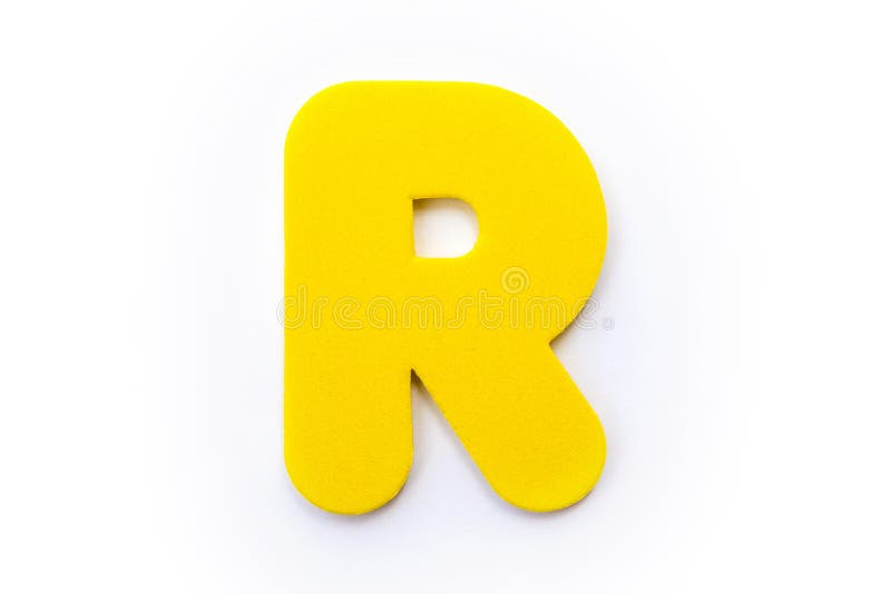 Letra amarilla R foto de archivo. Imagen de escolaridad - 119291178