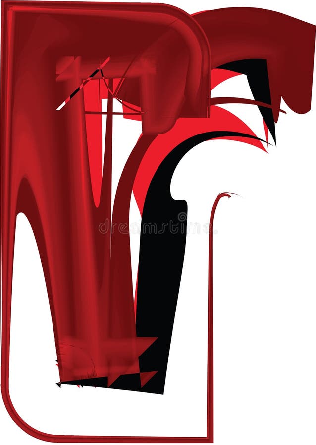 Letra R De La Pintura De La Mano Del Vector Estilo Dibujado Mano Stock ...