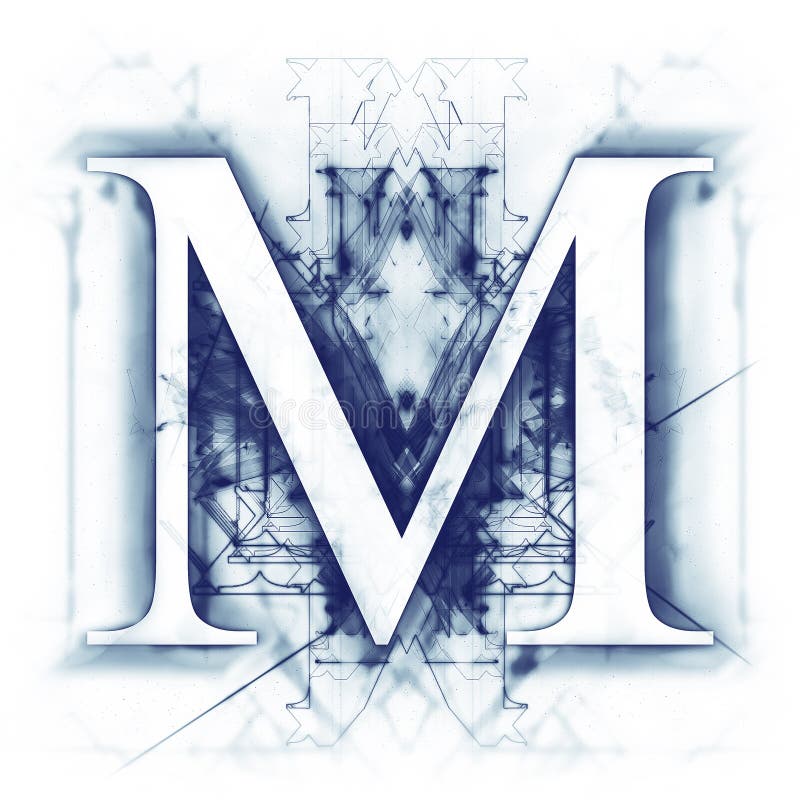 Letra azul abstrata m ilustração stock. Ilustração de brilhante - 193499912