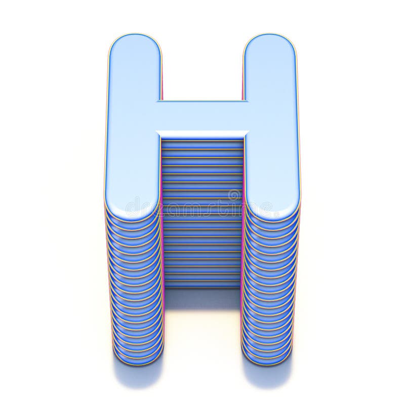 Letra Azul Extruida Letra H 3D Stock de ilustración - Ilustración de ...