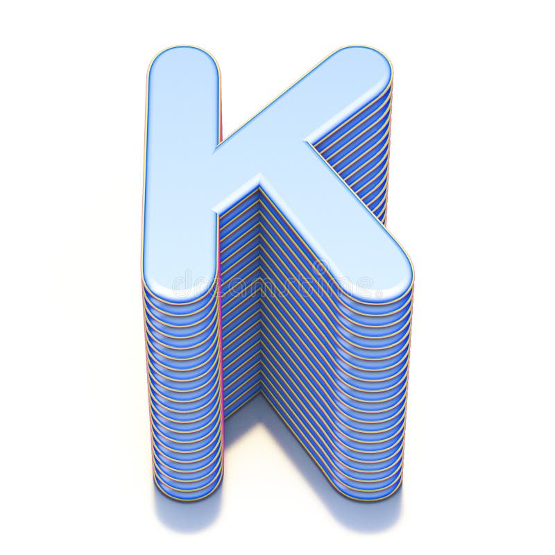 Letra Azul Extruida Letra K 3D Stock de ilustración - Ilustración de ...