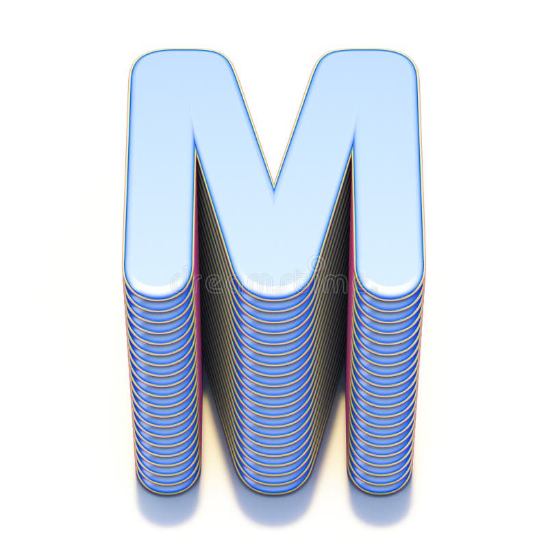 Letra Azul Extruida Letra M 3D Stock de ilustración - Ilustración de ...