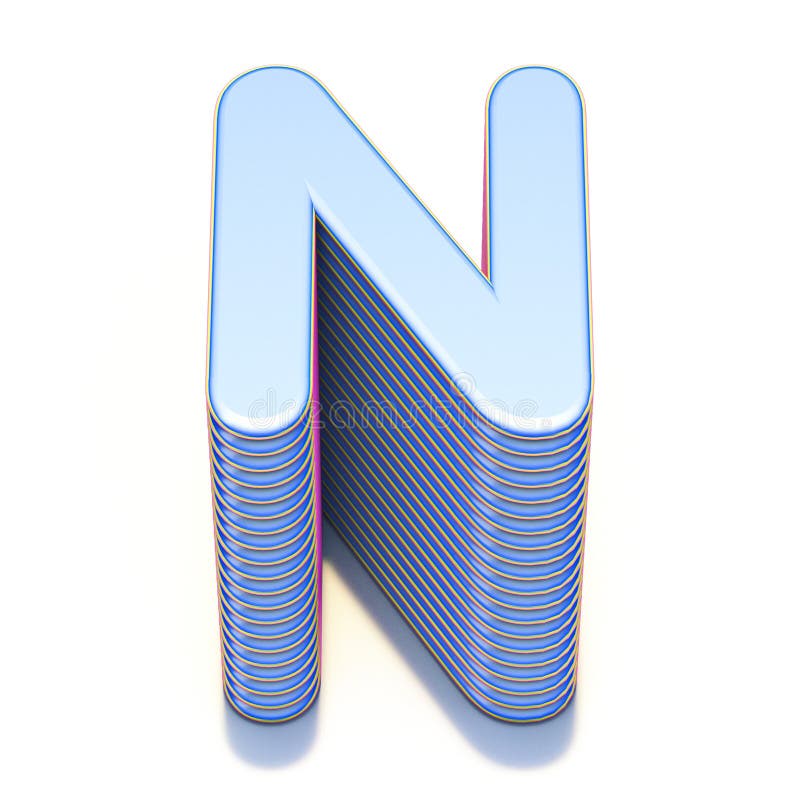 Letra azul extruida N 3D stock de ilustración. Ilustración de tres ...