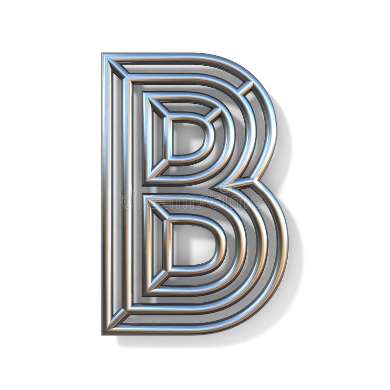 Letra B 3D De Fuente De Esquema Del Alambre Stock de ilustración ...