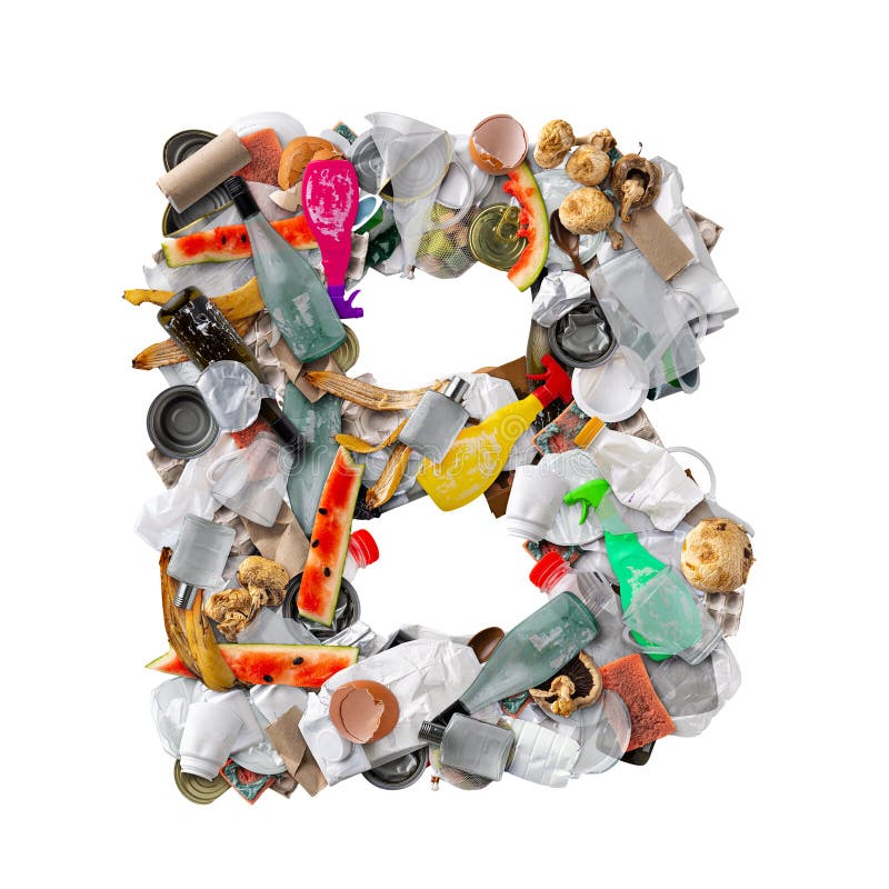 Letra b hecha de basura foto de archivo. Imagen de reciclaje - 188275512