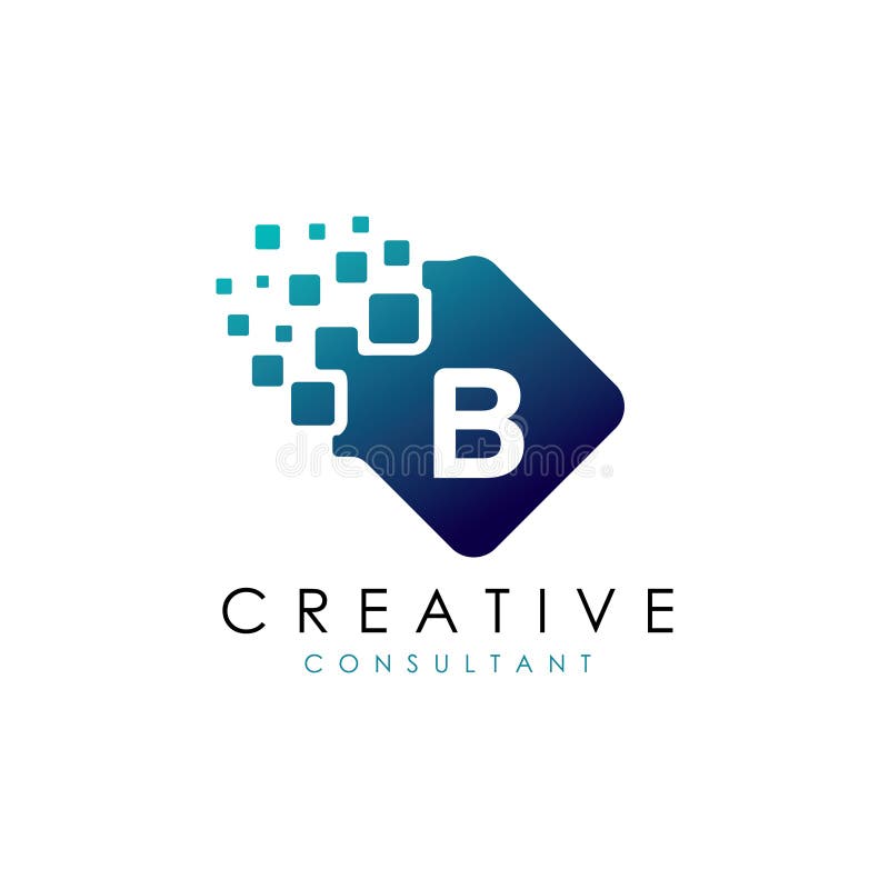 Letra B Logo Vector Del Pixel De Digitaces Stock de ilustración ...