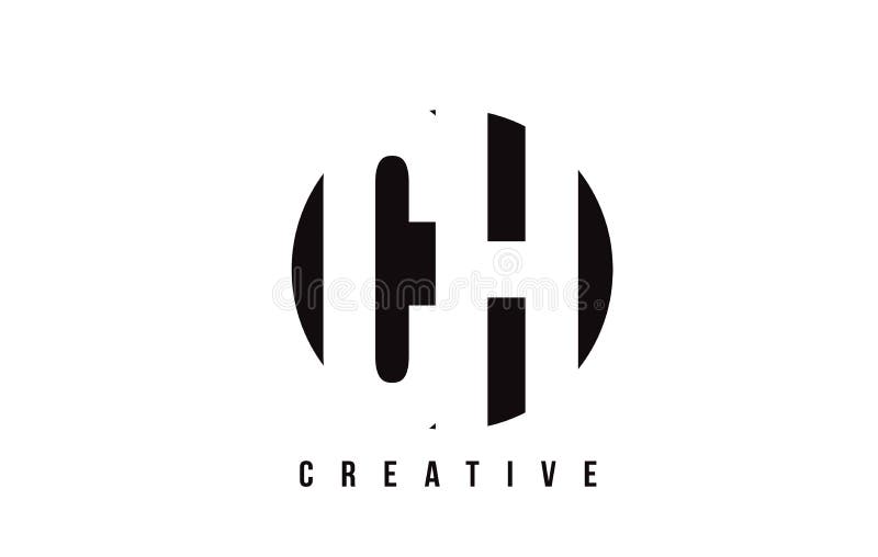 Letra Branca Logo Design Do CH C H Com Fundo Do Círculo Ilustração do ...