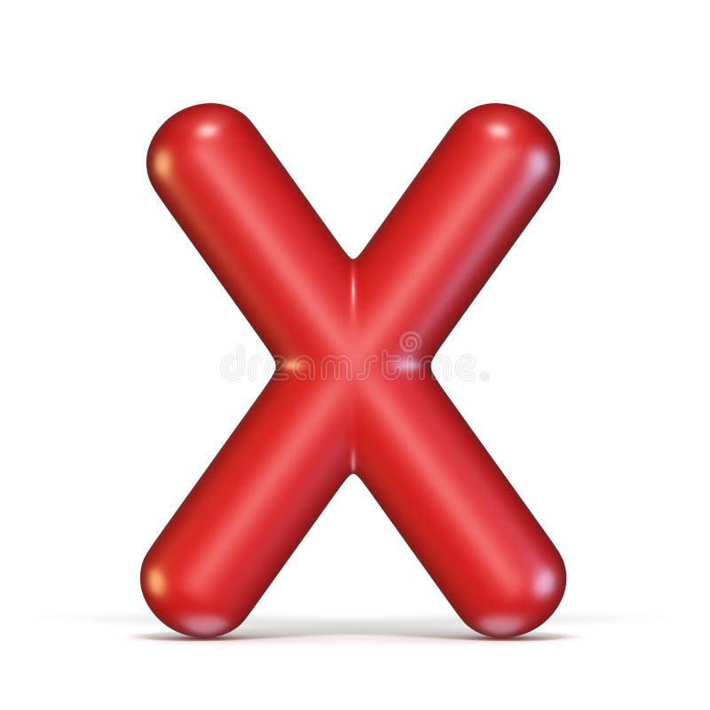 Letra Brillante Roja X 3D De La Fuente Stock de ilustración ...