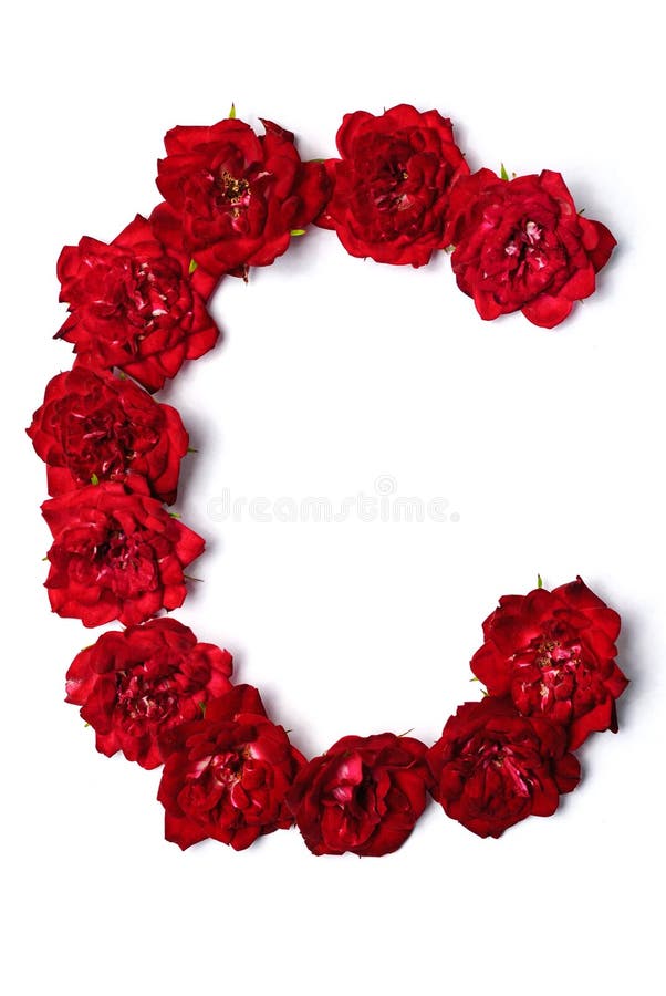 Letra C De Las Flores De La Rosa Del Rojo Foto de archivo - Imagen de ...